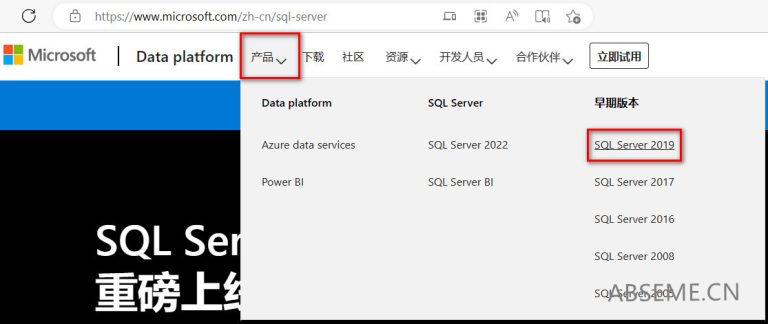 数据库sql Server 2019安装教程 Absemecn